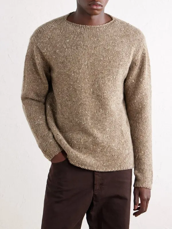 Auralee Super 100's Wool Sweater - Brown
