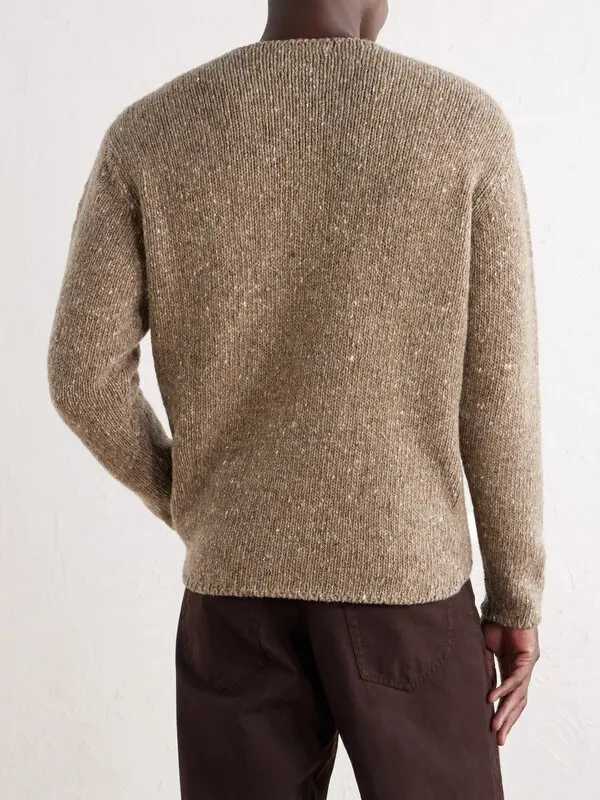 Auralee Super 100's Wool Sweater - Brown