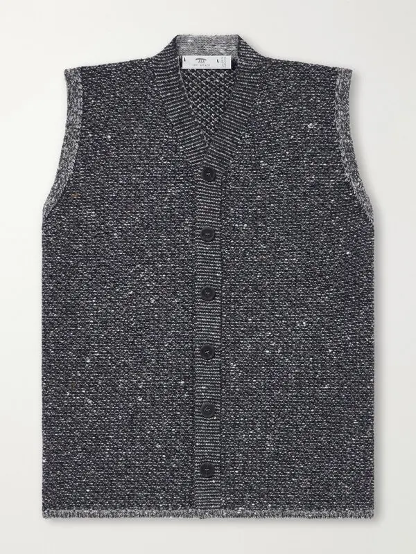 Inis Meáin Breidin Merino Wool And Cashmere-blend Gilet - Gray