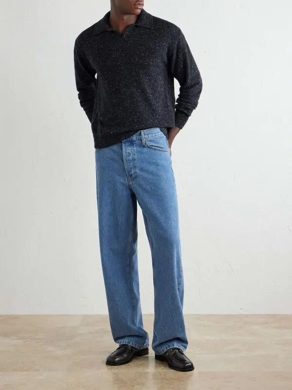 Auralee Cashmere Polo Sweater