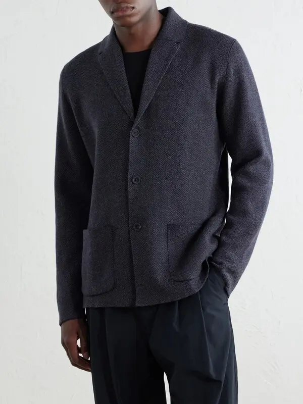 Inis Meáin Merino Wool Herringbone Cardigan