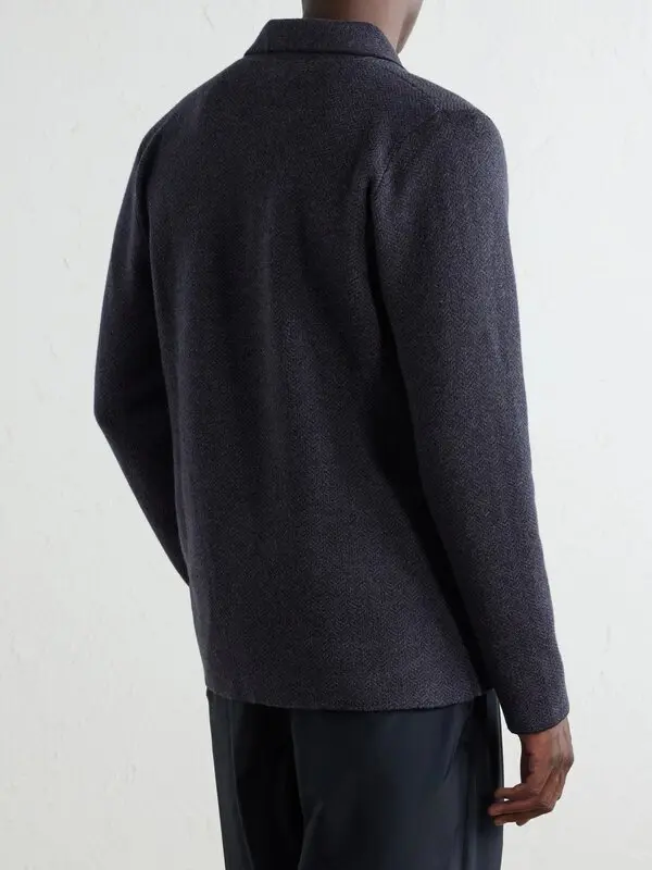 Inis Meáin Merino Wool Herringbone Cardigan