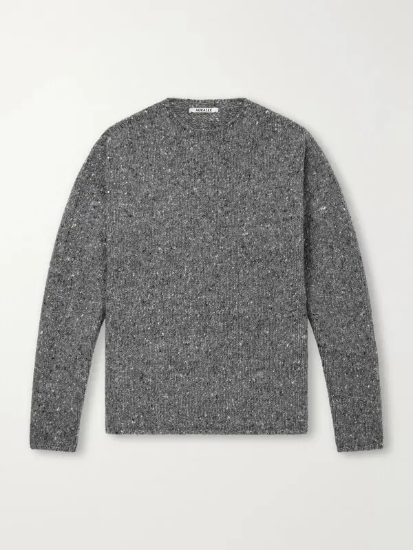 Auralee Super 100's Wool Sweater - Gray