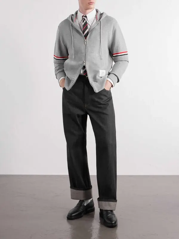 Thom Browne Cotton-piqué Zip-up Hoodie