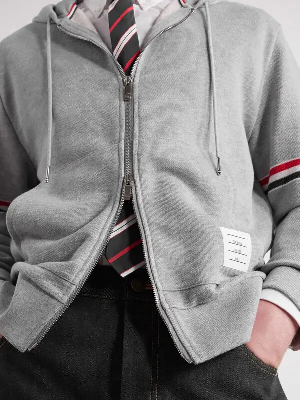 Thom Browne Cotton-piqué Zip-up Hoodie