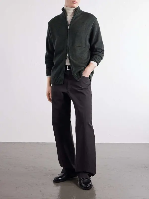 Inis Meáin Wool And Linen-blend Zip-up Cardigan