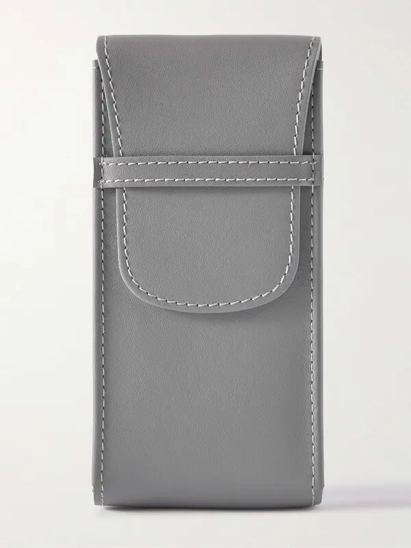 RAPPORT LONDON Hyde Park Leather Watch Pouch - Gray