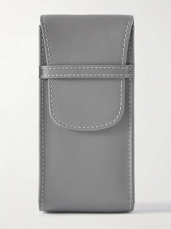 RAPPORT LONDON Hyde Park Leather Watch Pouch - Gray