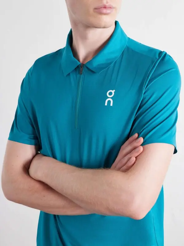 On Court Logo-printed Shell Polo Shirt - Green
