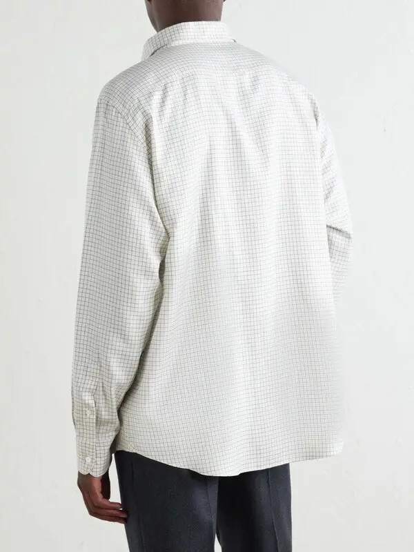 Zegna Checked Silk-twill Shirt