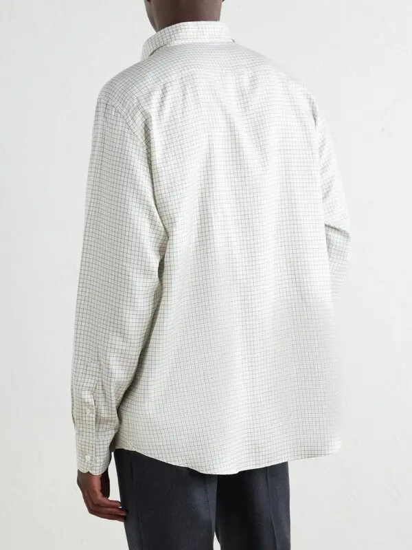 Zegna Checked Silk-twill Shirt