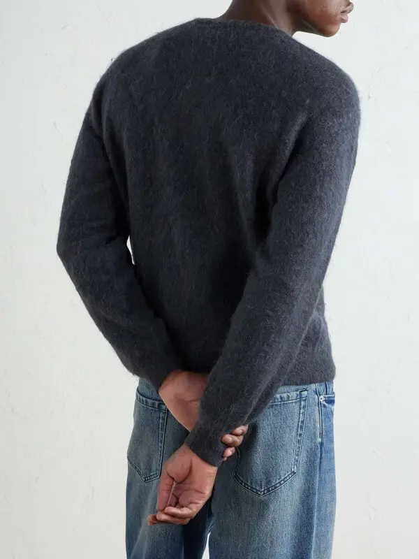 Auralee Garment-dyed Alpaca Cardigan