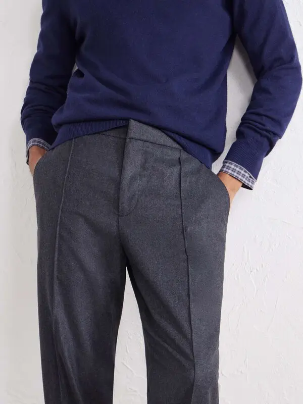 Zegna Straight-leg Wool, Cashmere And Silk-blend Trousers