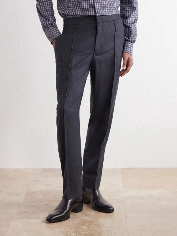 Zegna Straight-leg Wool, Cashmere, And Silk-blend Trousers