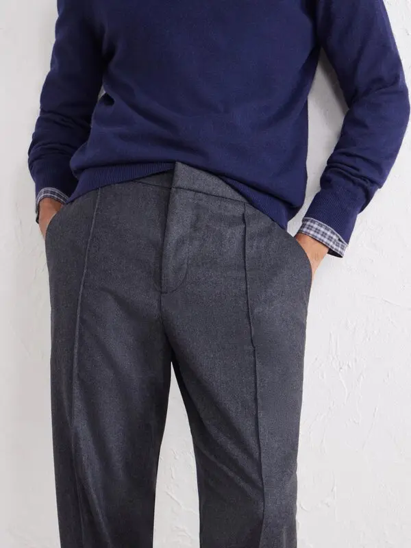 Zegna Straight-leg Wool, Cashmere, And Silk-blend Trousers
