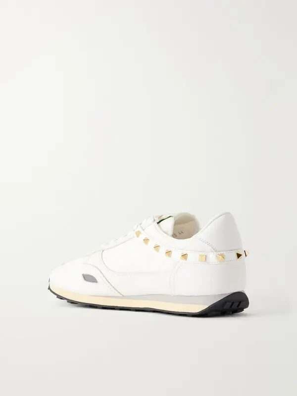 Valentino Garavani Studded Leather-trimmed Sneakers