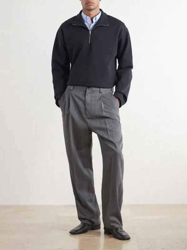 Valentino Garavani Cotton-blend Jersey Half-zip Sweatshirt