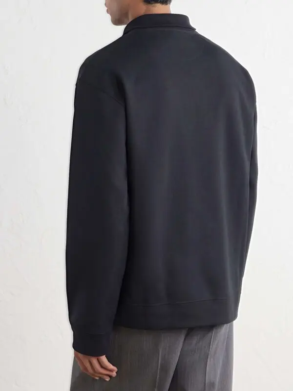 Valentino Garavani Cotton-blend Jersey Half-zip Sweatshirt