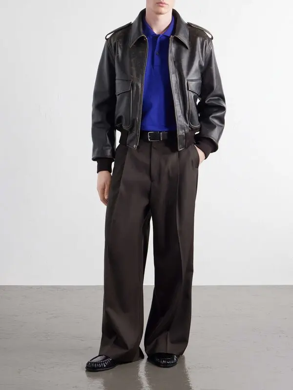 JIL SANDER Leather Aviator Jacket