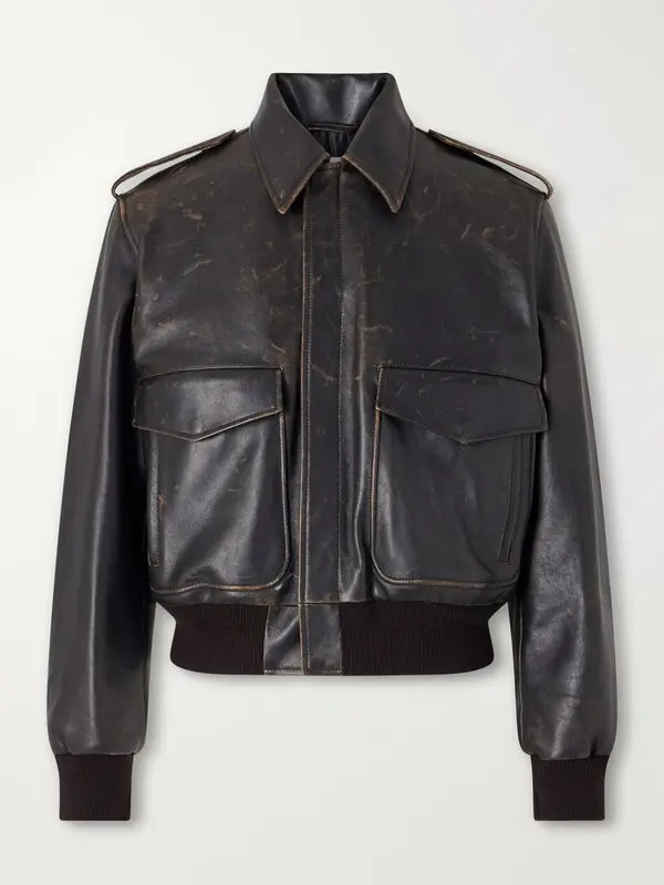 JIL SANDER Leather Aviator Jacket