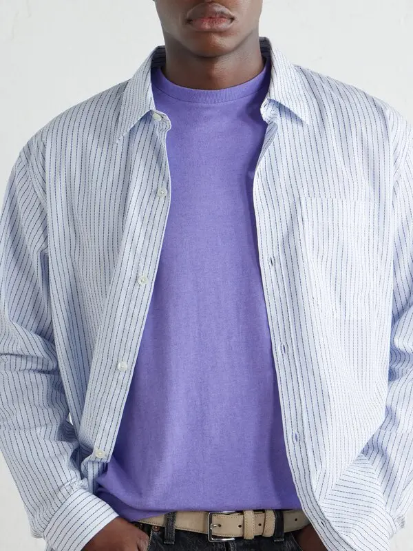 Auralee Cotton And Cashmere-blend Jersey T-shirt - Purple
