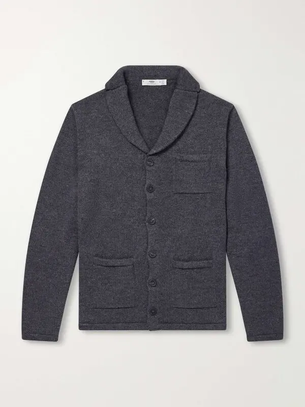 Inis Meáin Merino Wool And Linen-blend Cardigan - Gray