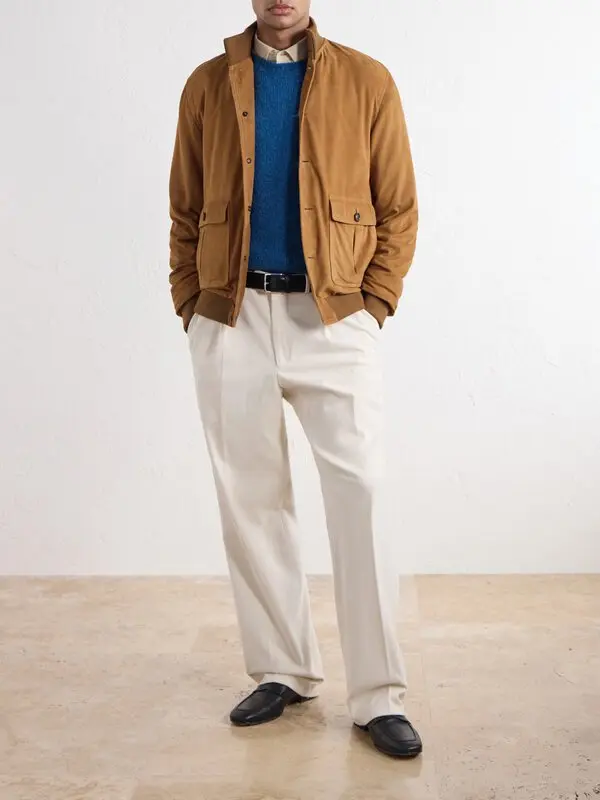 VALSTAR Suede Bomber Jacket - Brown
