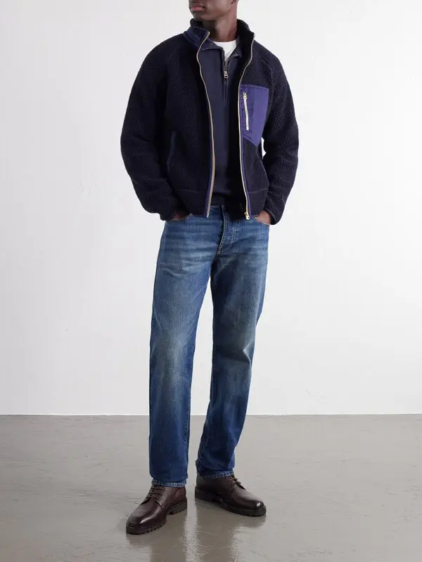 FORTELA Yale Cotton-jersey Half-zip Polo Sweatshirt - Blue