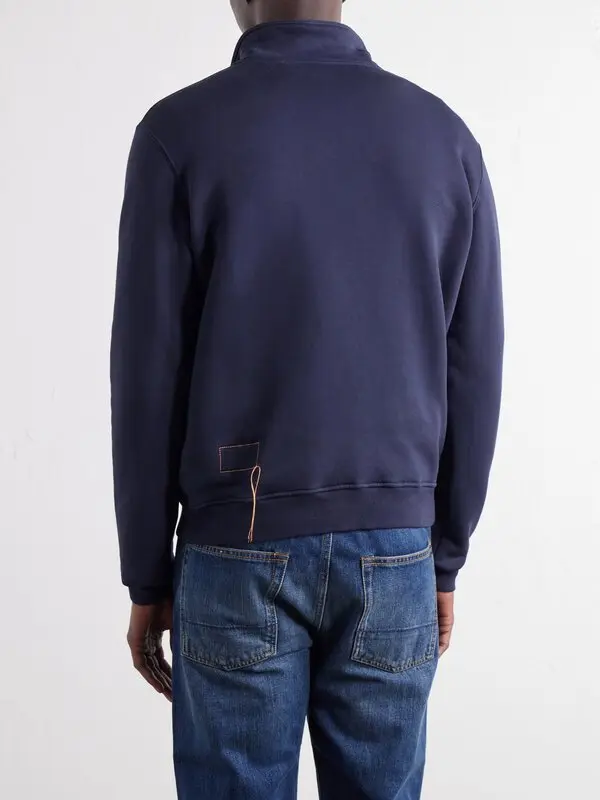 FORTELA Yale Cotton-jersey Half-zip Polo Sweatshirt - Blue