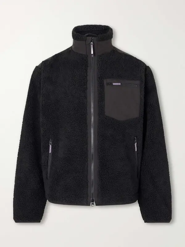 CORRIDOR Shell-trimmed Fleece Jacket - Black