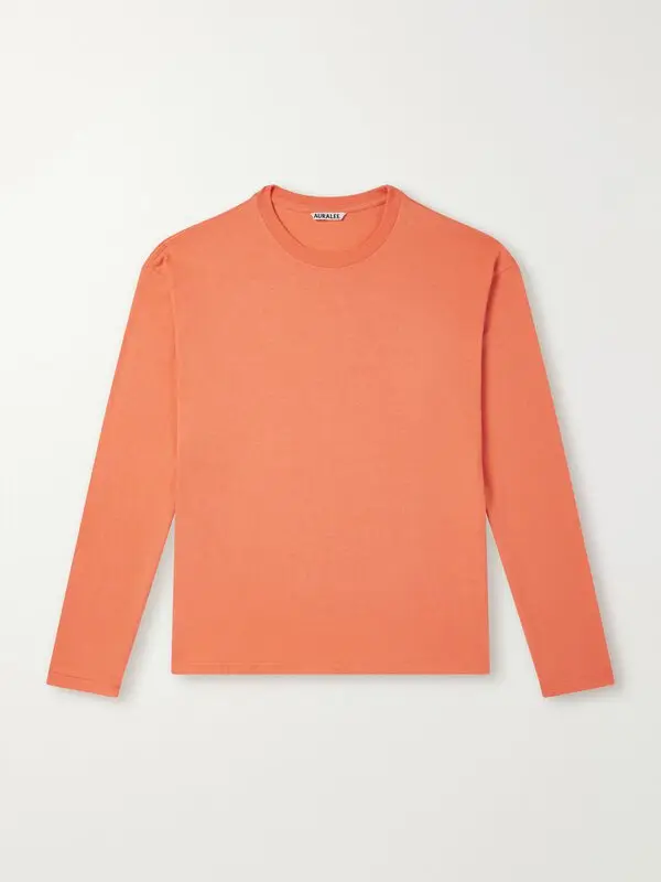 Auralee Cotton-jersey T-shirt - Orange