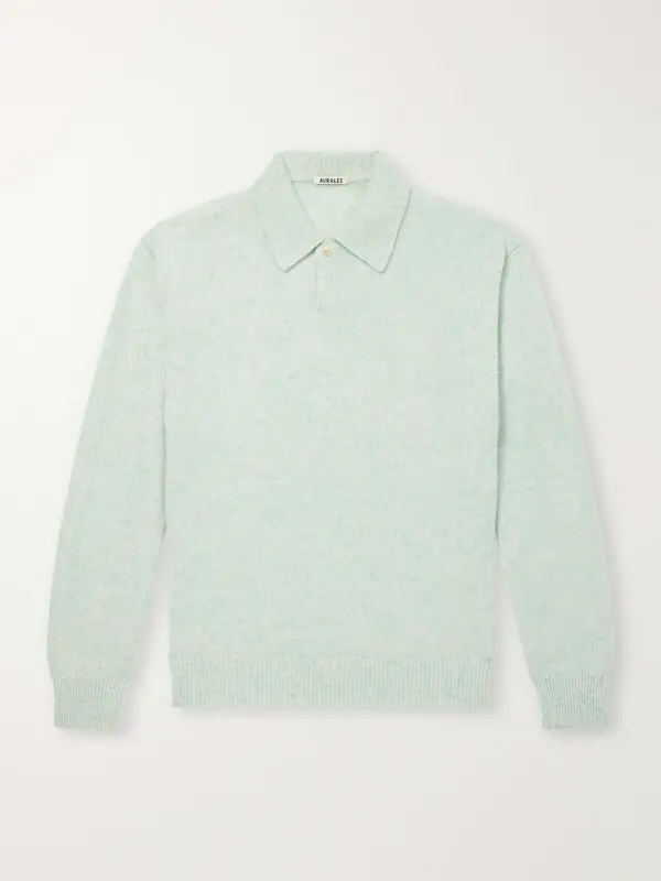 Auralee Cashmere Polo Sweater