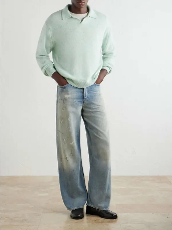 Auralee Cashmere Polo Sweater