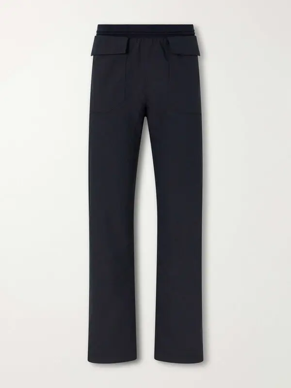 ADON Wide-leg Cotton-blend Sweatpants - Black