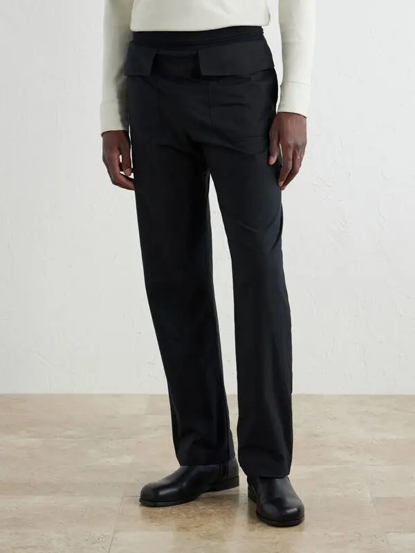 ADON Wide-leg Cotton-blend Sweatpants