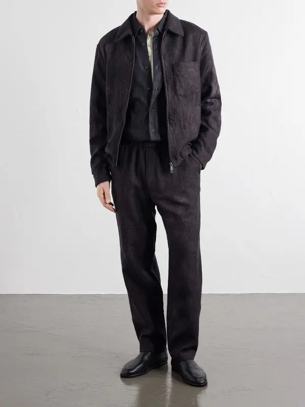 Barena Venezia Houndstooth Wool Trousers - Black