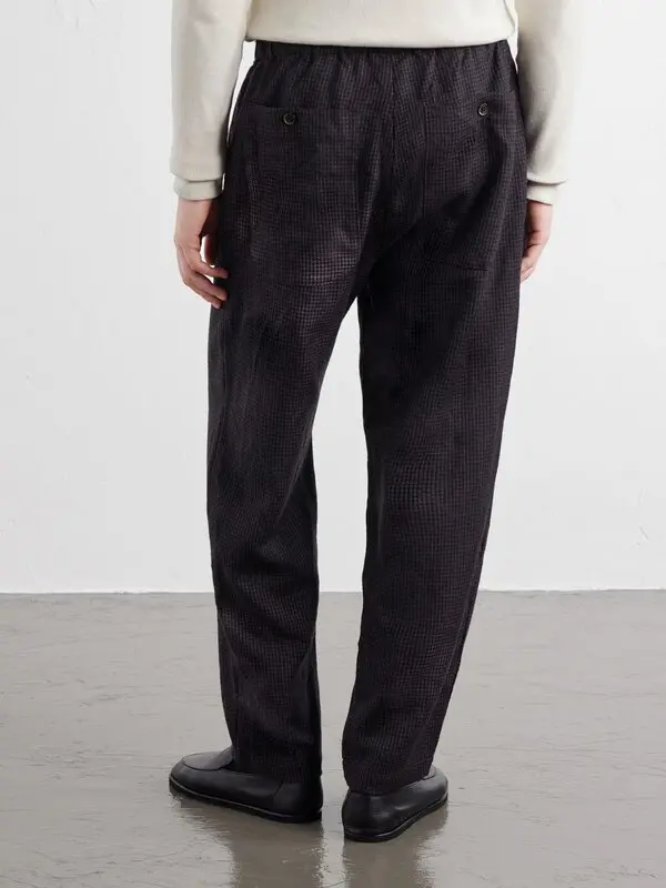 Barena Venezia Houndstooth Wool Trousers - Black