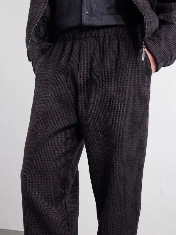 Barena Venezia Houndstooth Wool Trousers - Black