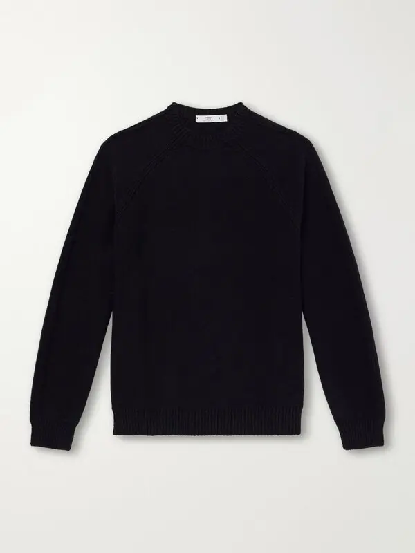Inis Meáin Lambswool Crew Neck Sweater - Black