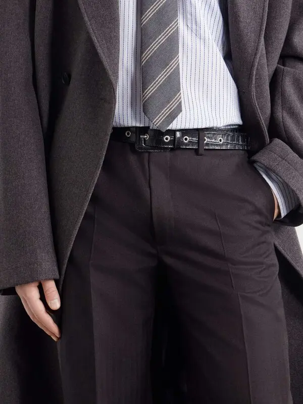 MFPEN 3cm Croc-effect Leather Belt