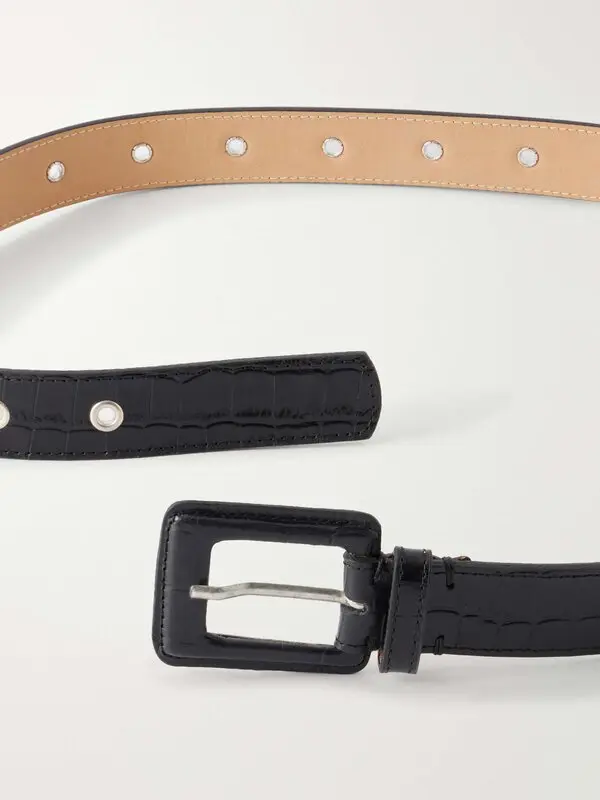MFPEN 3cm Croc-effect Leather Belt