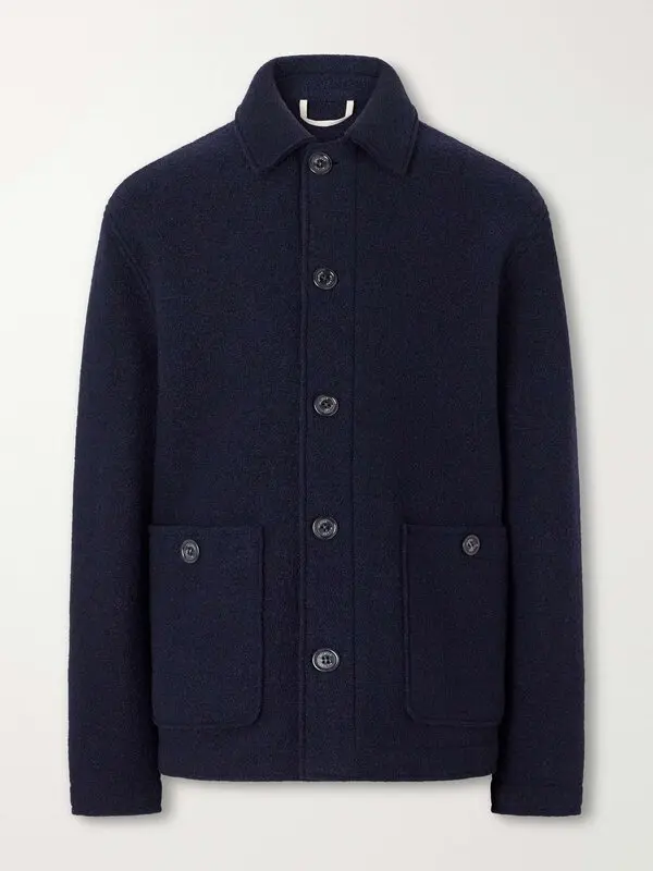 VALSTAR Virgin Wool-bouclé Jacket - Navy