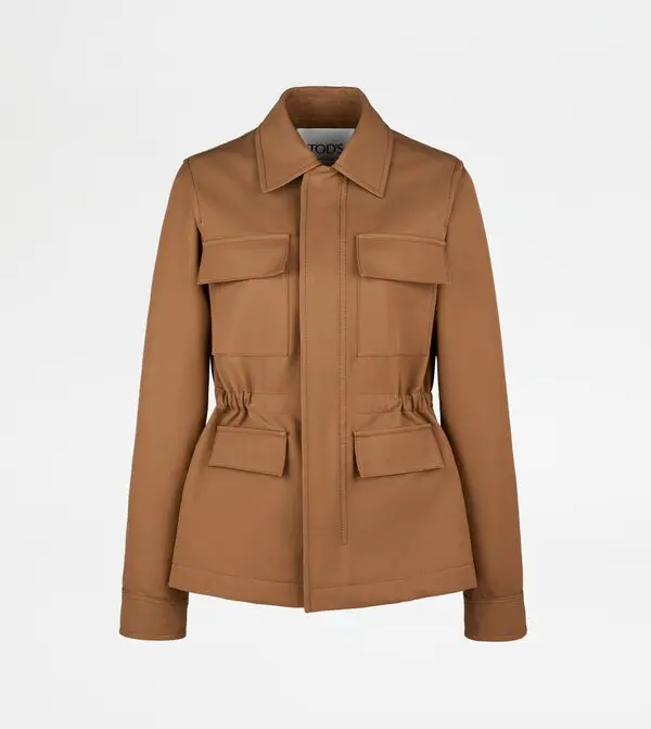 TOD'S Field Jacket In Gabardine - Brown