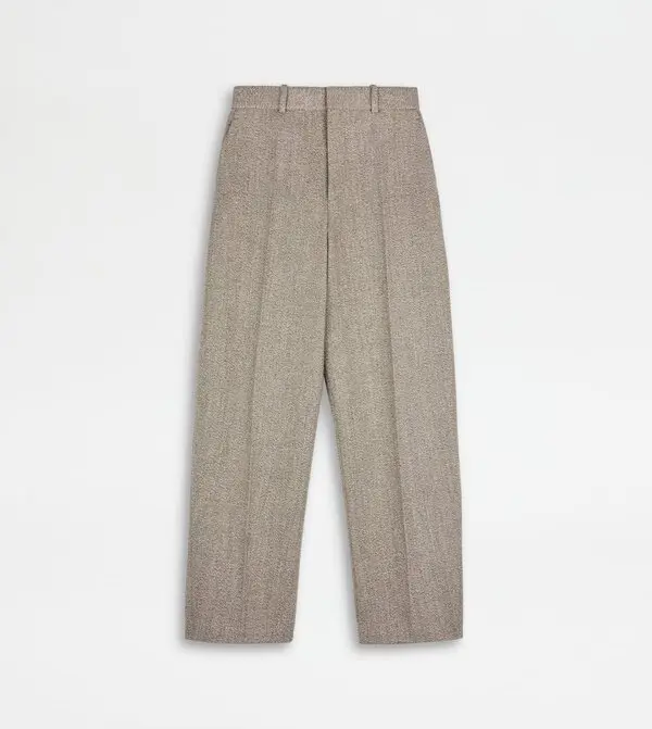TOD'S Pants In Mouliné Wool Twill - Beige