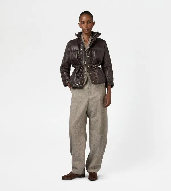 TOD'S Mouliné Wool Twill Tapered Leg Pants