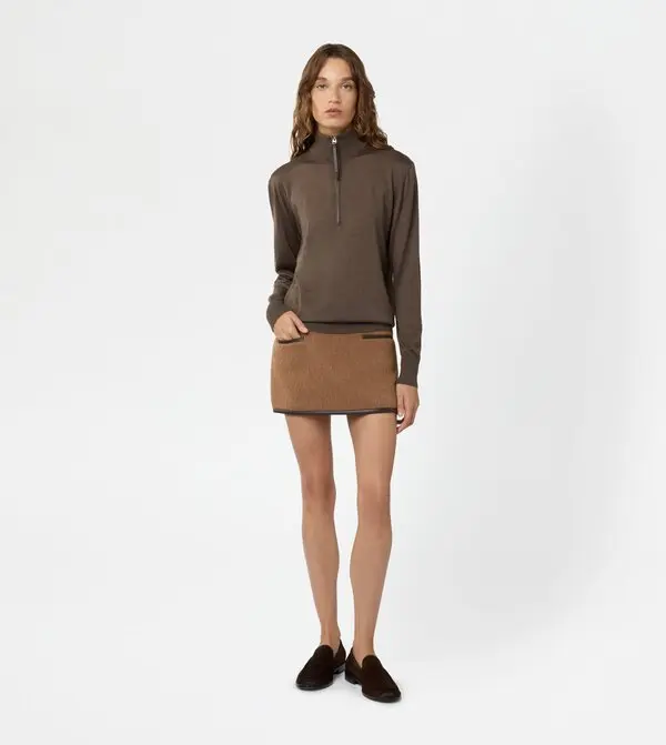 TOD'S Miniskirt In Llama Double Fabric