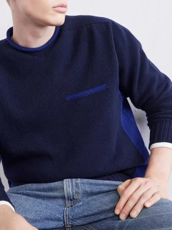 Inis Meáin Lambswool Sweater With Pocket Detail