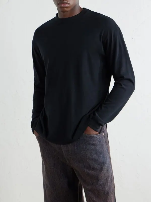 Auralee Cotton-jersey T-shirt - Black
