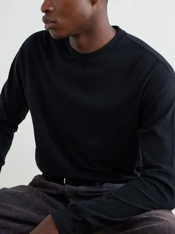 Auralee Cotton-jersey T-shirt - Black