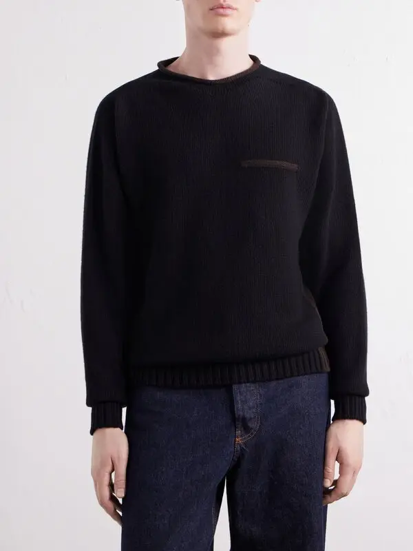 Inis Meáin Lambswool Sweater - Black